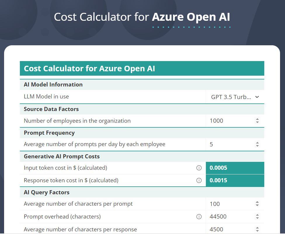 Azure Openai Cost Calculator Calculate Ai Costs For Llm Model Microsoft